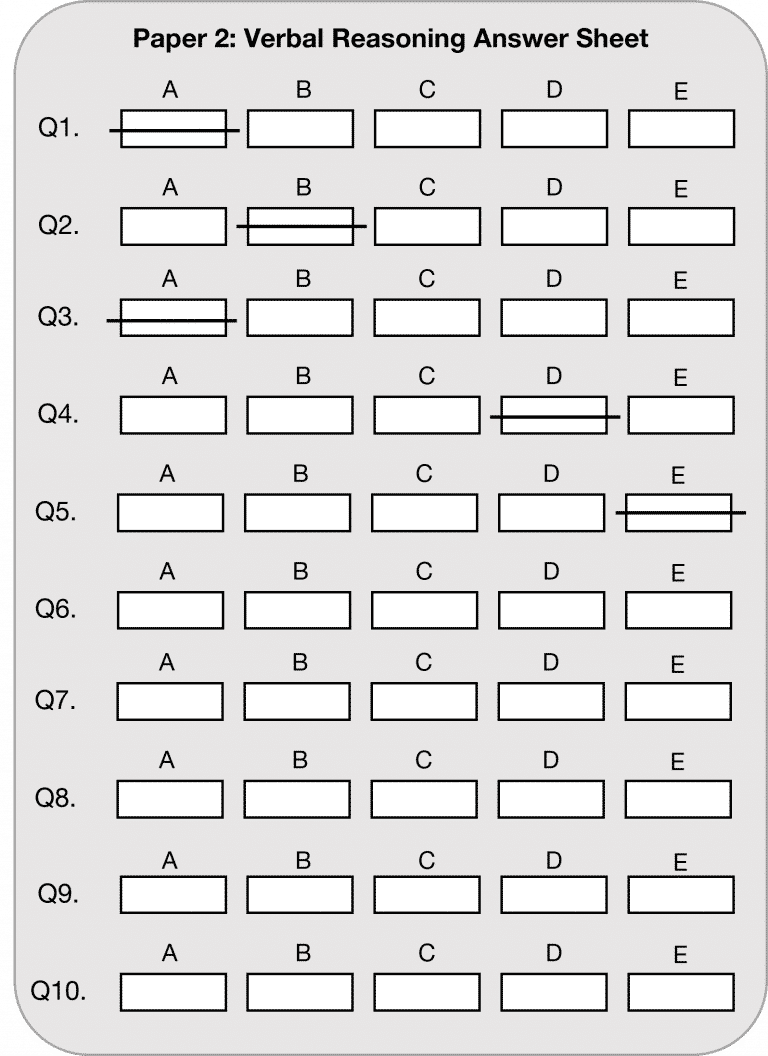 How2Become 11+ Sample Verbal Reasoning Answer Sheet - How 2 Become