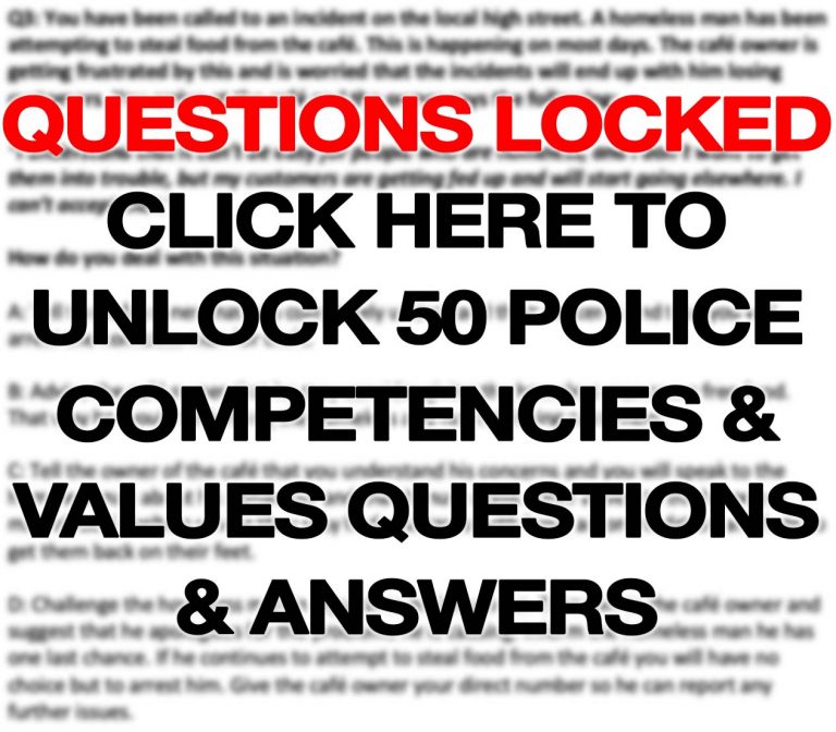 50 Police Competency and Values Assessment Test Questions & Answers