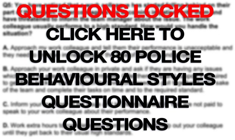 80 Police Behavioural Style Questionnaire Test Questions & Answers